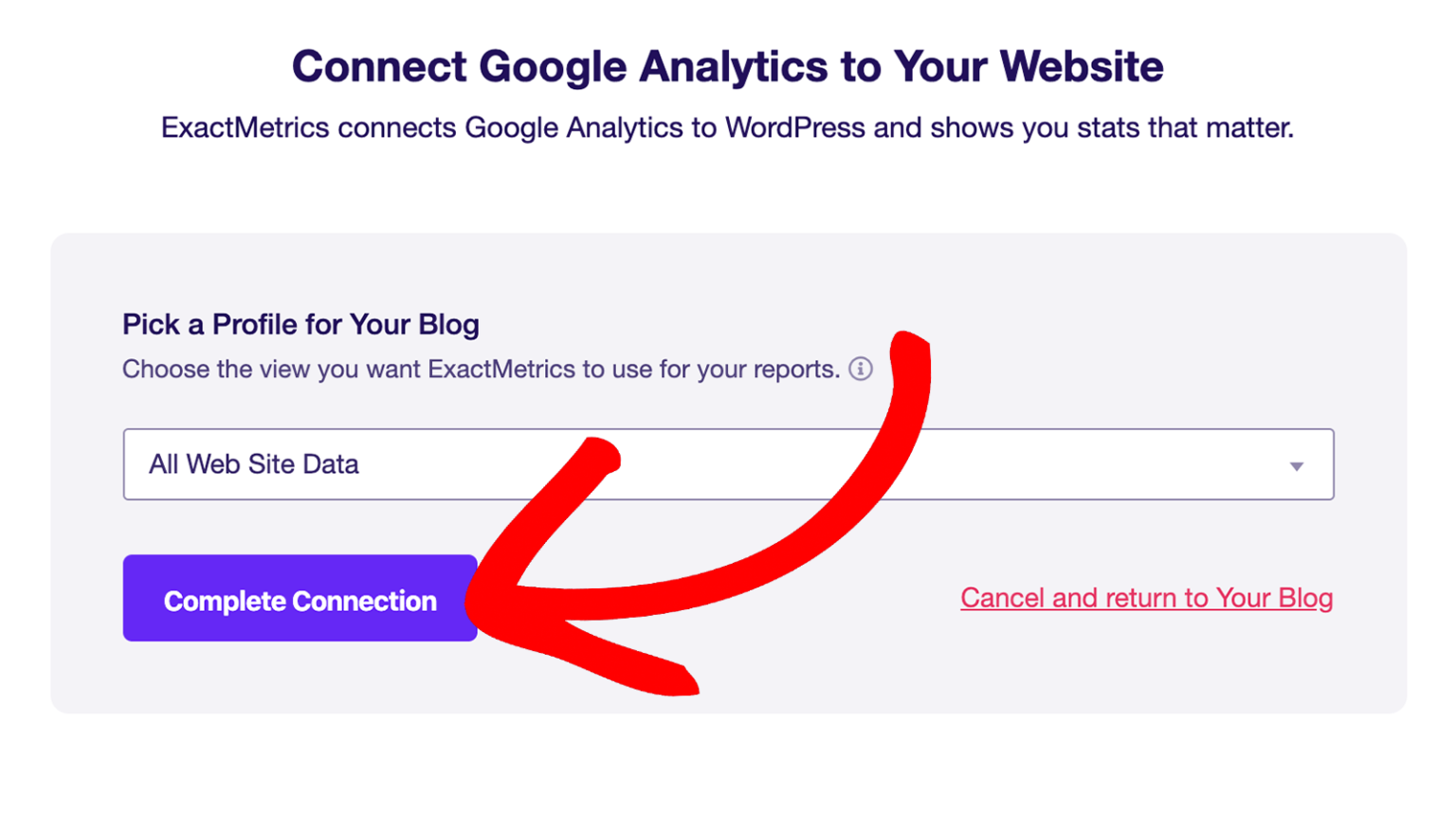 How to Connect to Google Analytics - ExactMetrics