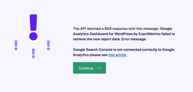 API Returned a 403 Response / Error: We encountered an error when ...