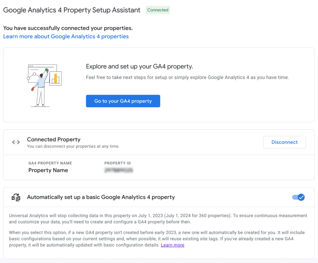 How to disconnect your GA4 and UA property within the GA4 Setup Assistant - ExactMetrics