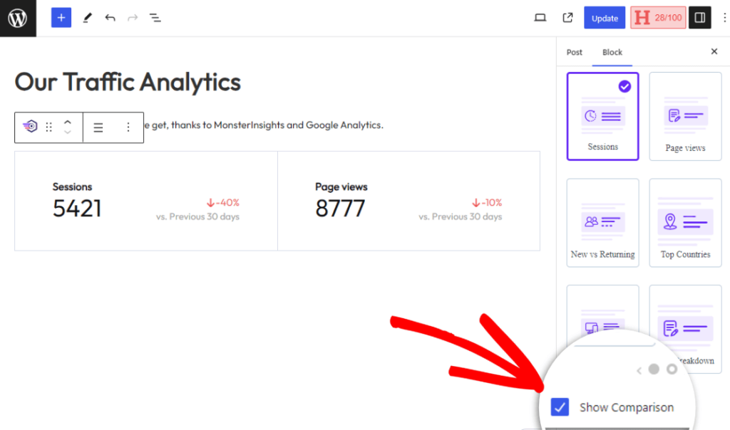 New: Use the ExactMetrics Site Insights Block to Show Stats on Your Website